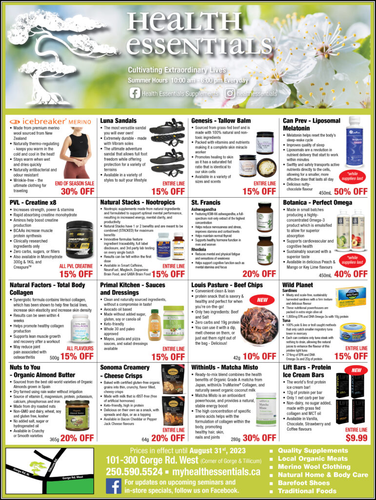 Monthly Flyer | Health Essentials, Health & Wellness Shop in Victoria, BC
