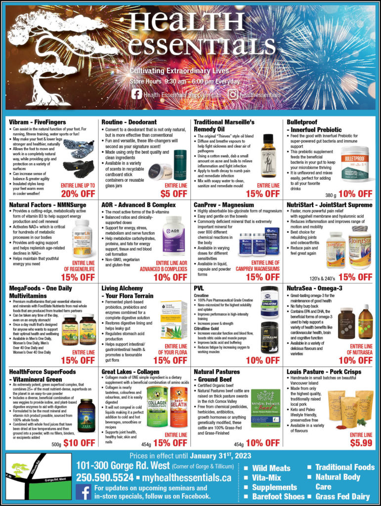 Monthly Flyer | Health Essentials, Health & Wellness Shop in Victoria, BC