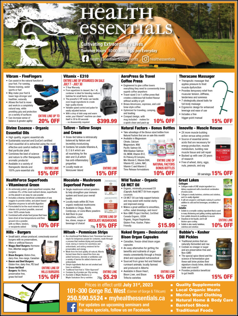 Monthly Flyer | Health Essentials, Health & Wellness Shop in Victoria, BC